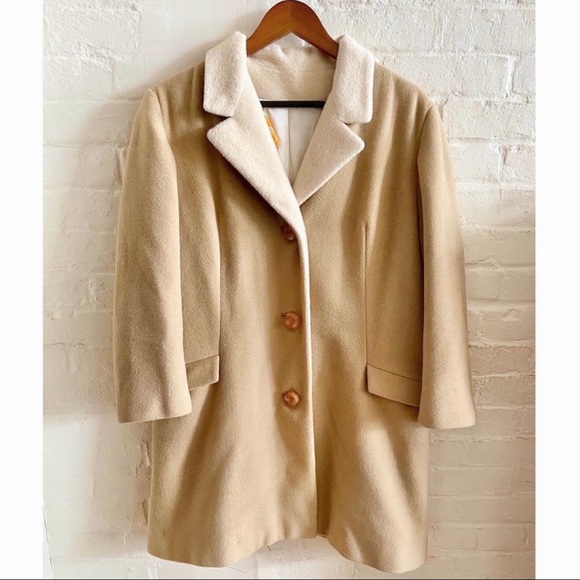 M Solomon | Jackets & Coats | Vintage Fur Trim Wool Notched Collar ...